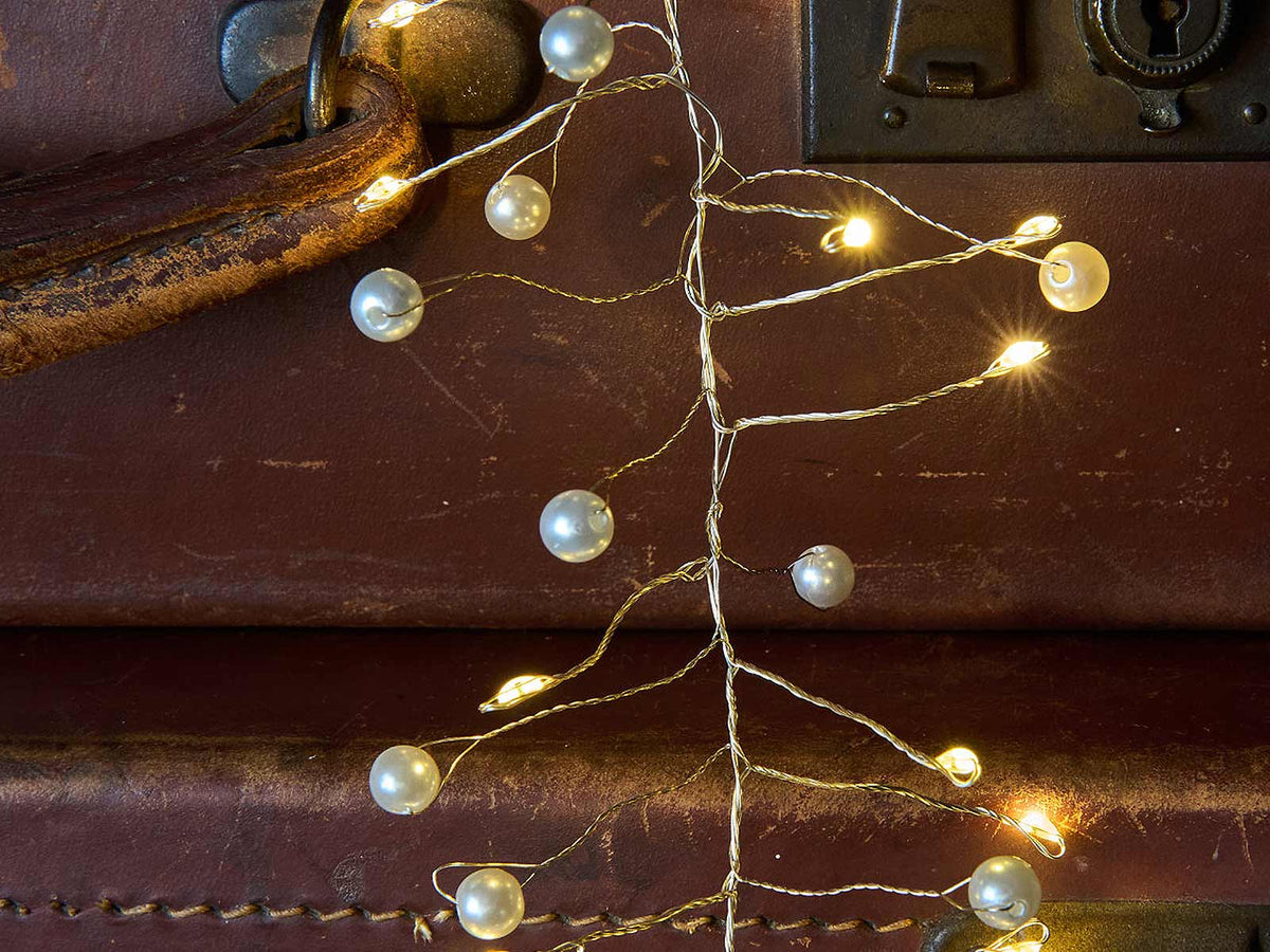 Pearl Cluster LED Light Chain Battery-Operated for Indoor Use - Bell ...